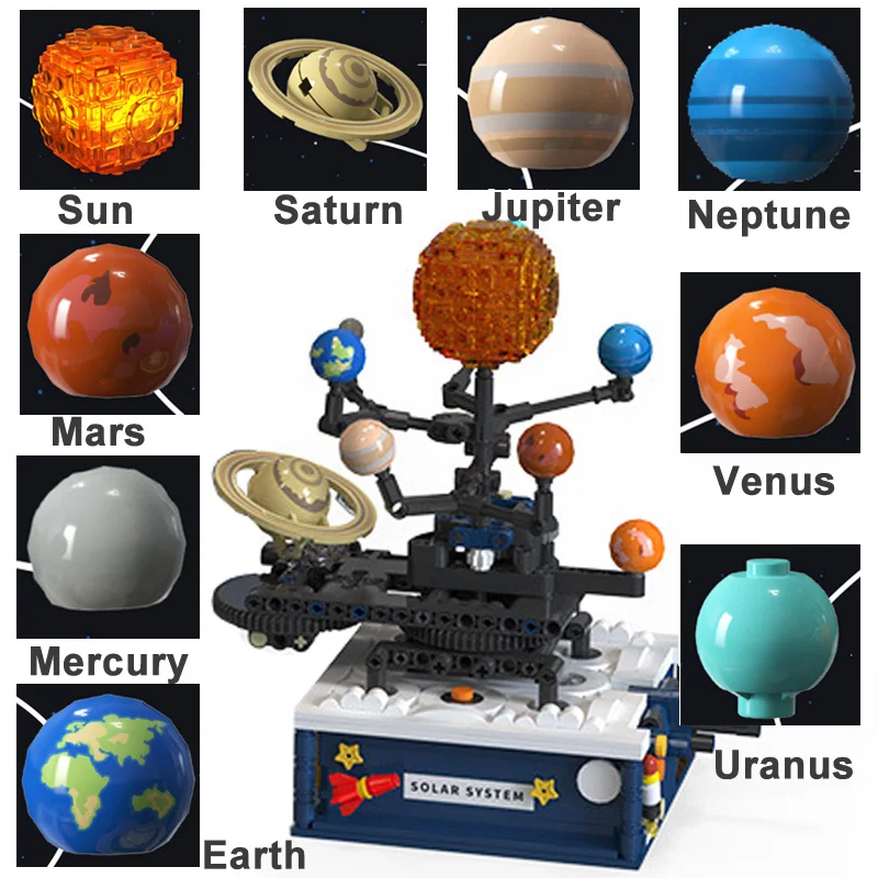 1024-Piece-Bricks-Solar-System-Nine-Planets-Set-Technical-Model ...