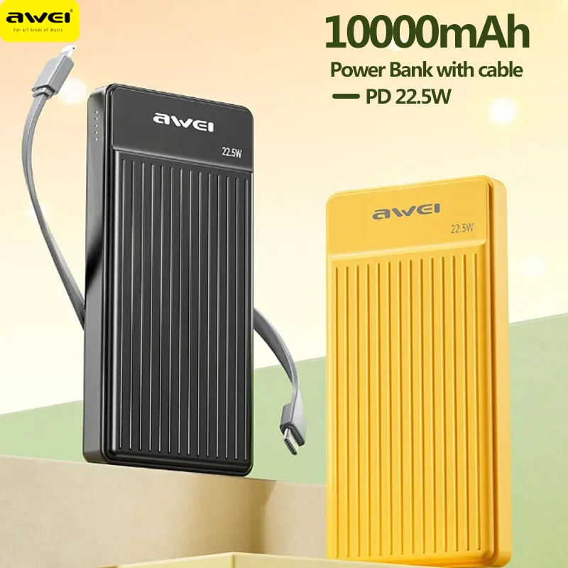 Awei-P88K-Portable-Power-Bank-10000mAh-With-2-Charging-Cable-For-iPhone ...