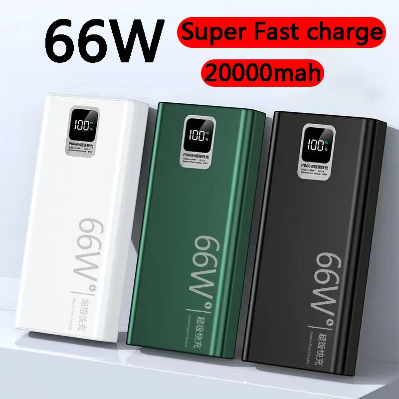 66W-Super-Fast-Power-Bank-Charger-30000mah-PD20W-Powerbank-Flashlight ...
