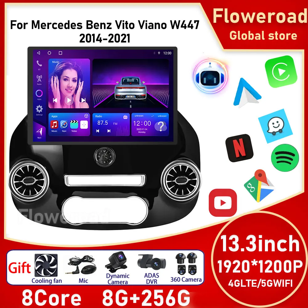 For Mercedes Benz Vito Viano W447 2016-2021 Android GPS Car Multimedia ...