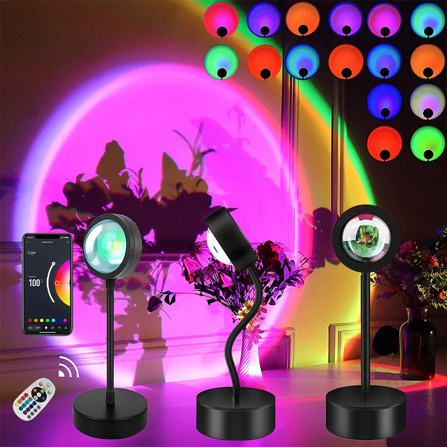 Tuya-Smart-Sunset-Lamp-Projetor-Night-Light-USB-Smart-Life-App-Luzes ...
