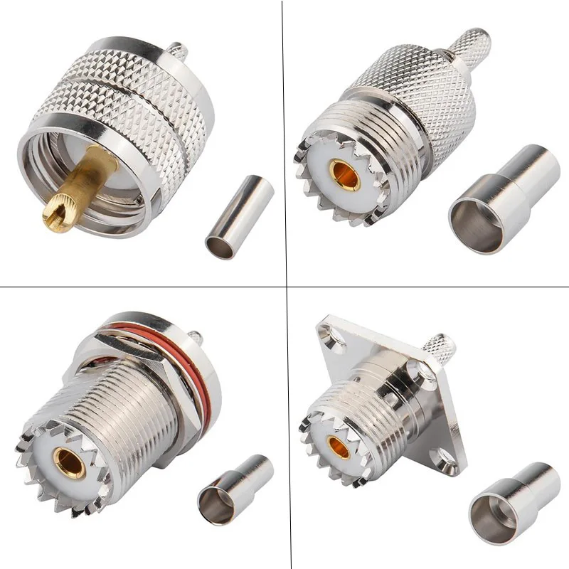 RF connector PL259 SO239 UHF male and female feeder head connected to ...
