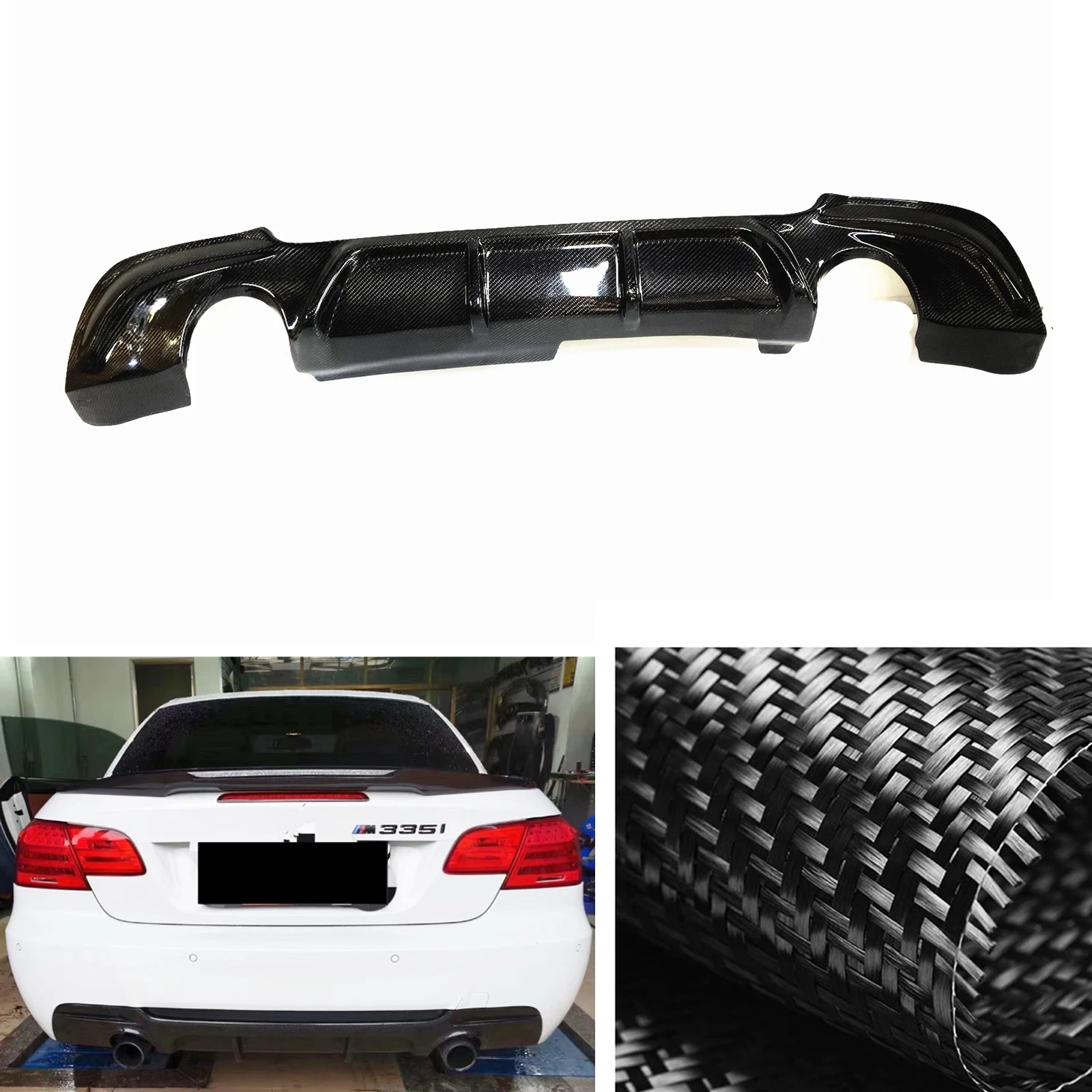 Carbon-Fiber-Bumper-Rear-Diffuser-Lip-Boot-Spoiler-Plate-Splitter-Body ...
