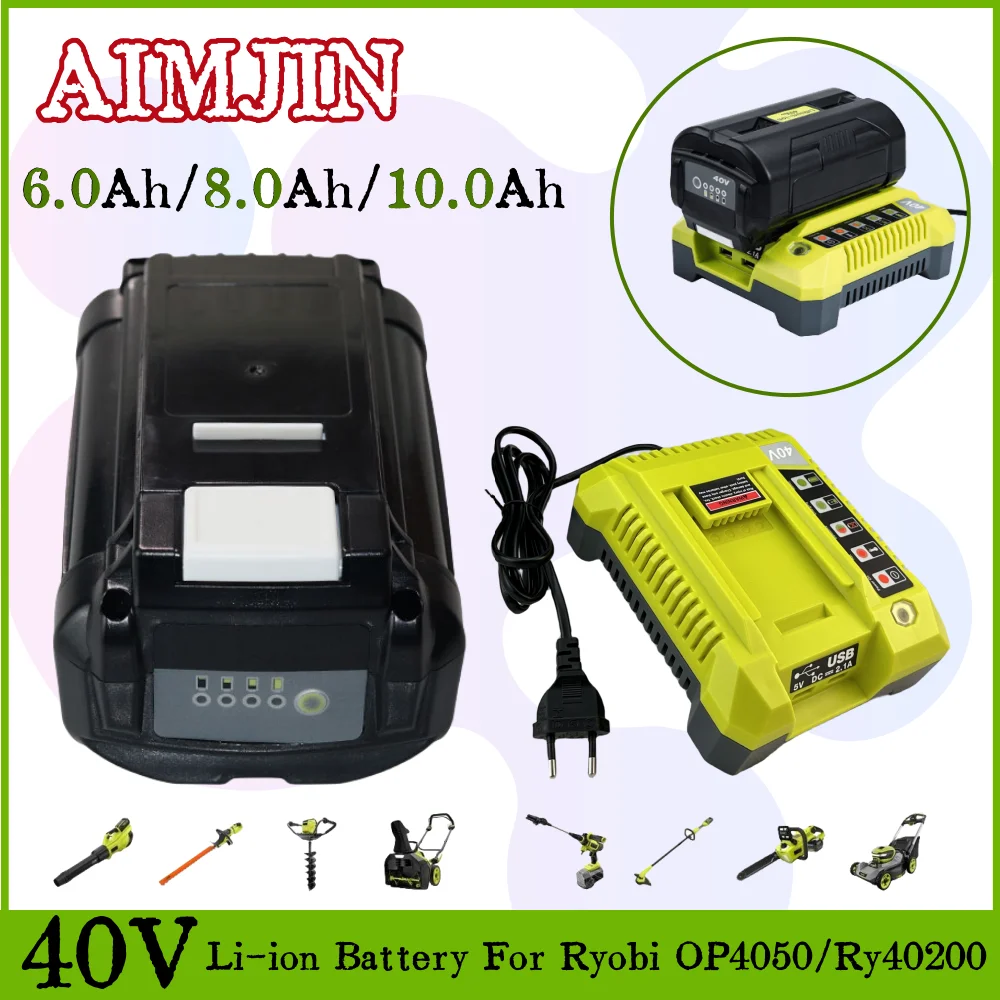 40V-6-0Ah-8-0Ah-10-0Ah-Rechargeable-Li-Ion-Battery-For-Ryobi-OP4030 ...