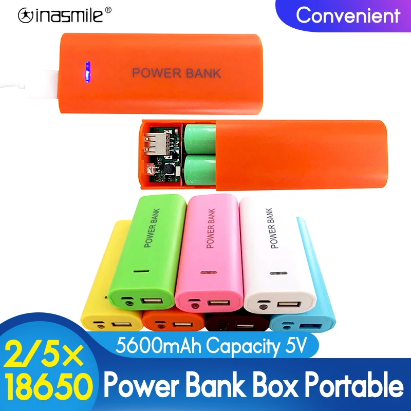 Big capacity 14000mAh 5V 2A 2/5PCS 18650 Power Bank Case DIY battery ...