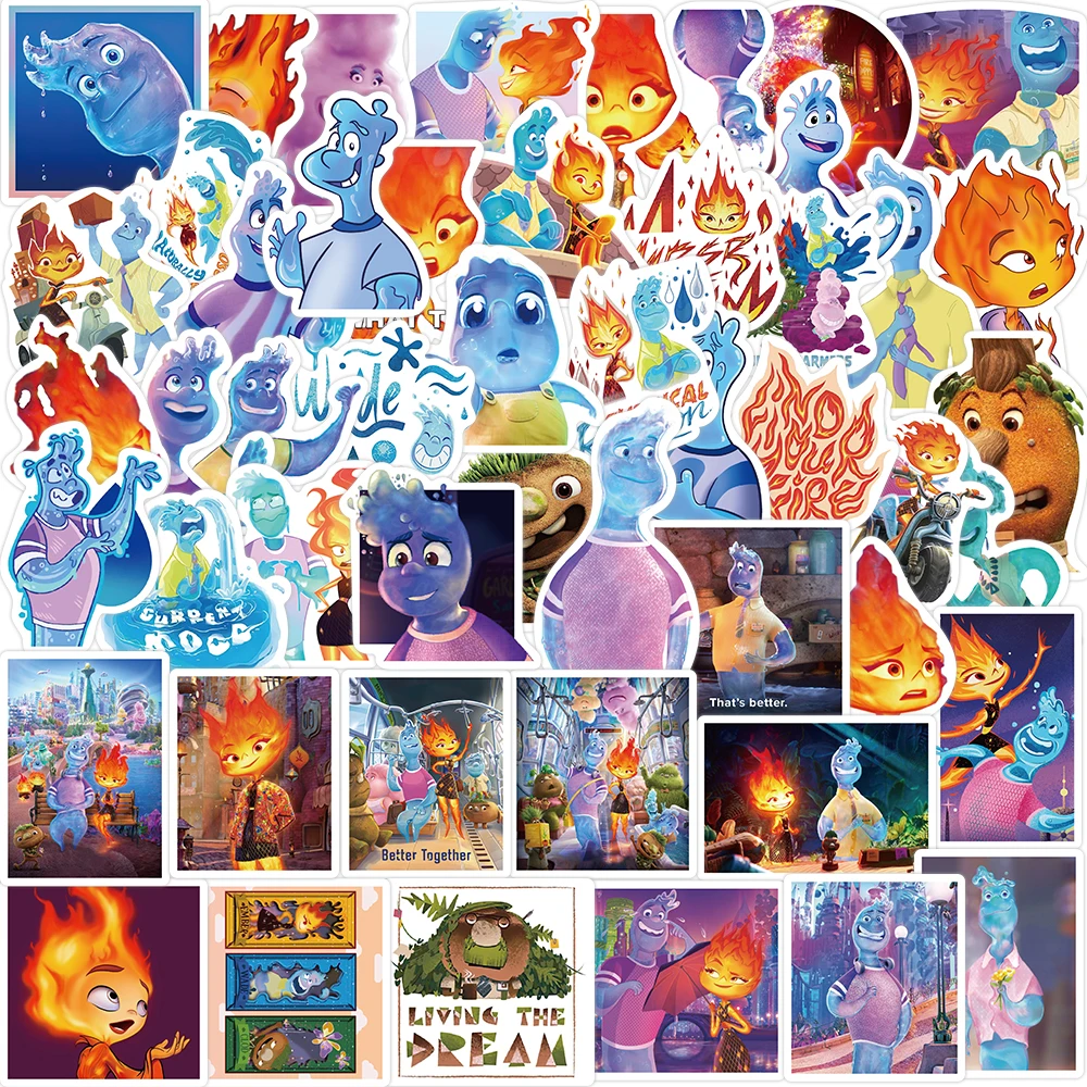 50pcs-Cartoon-Movie-Elemental-Stickers-for-Kids-Toys-Kawaii-Cute-Decals ...