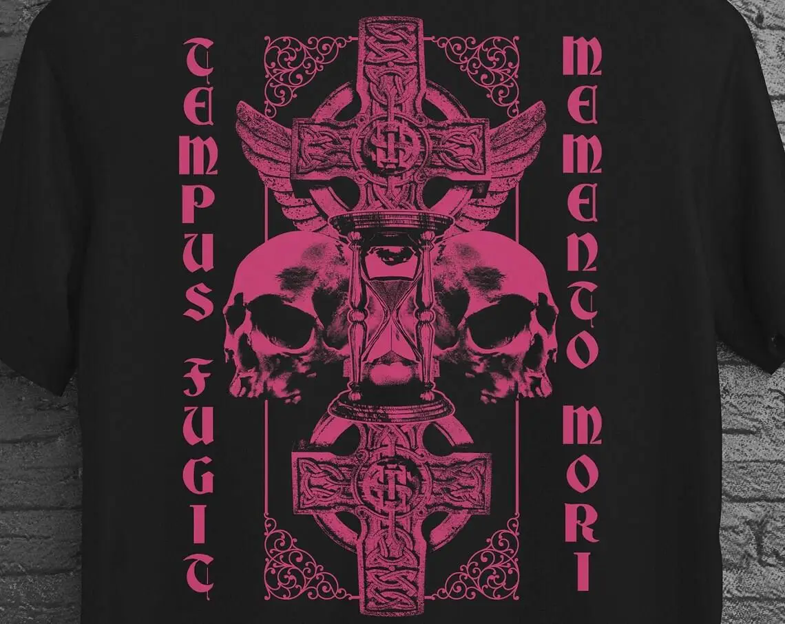 Macabre-memento-mori-camisa-para-a-morte-e-metalheads-preto-g-tico ...