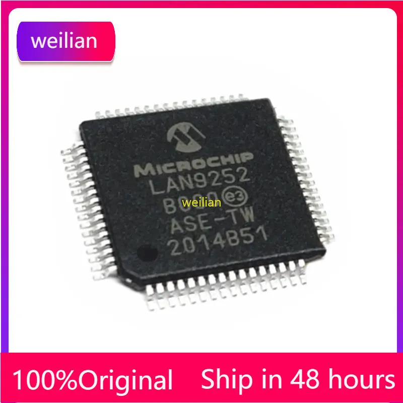 1-100PCS-LAN9252-PT-LAN9252-TQFP-64-Package-QFN-Ethernet-Controller ...