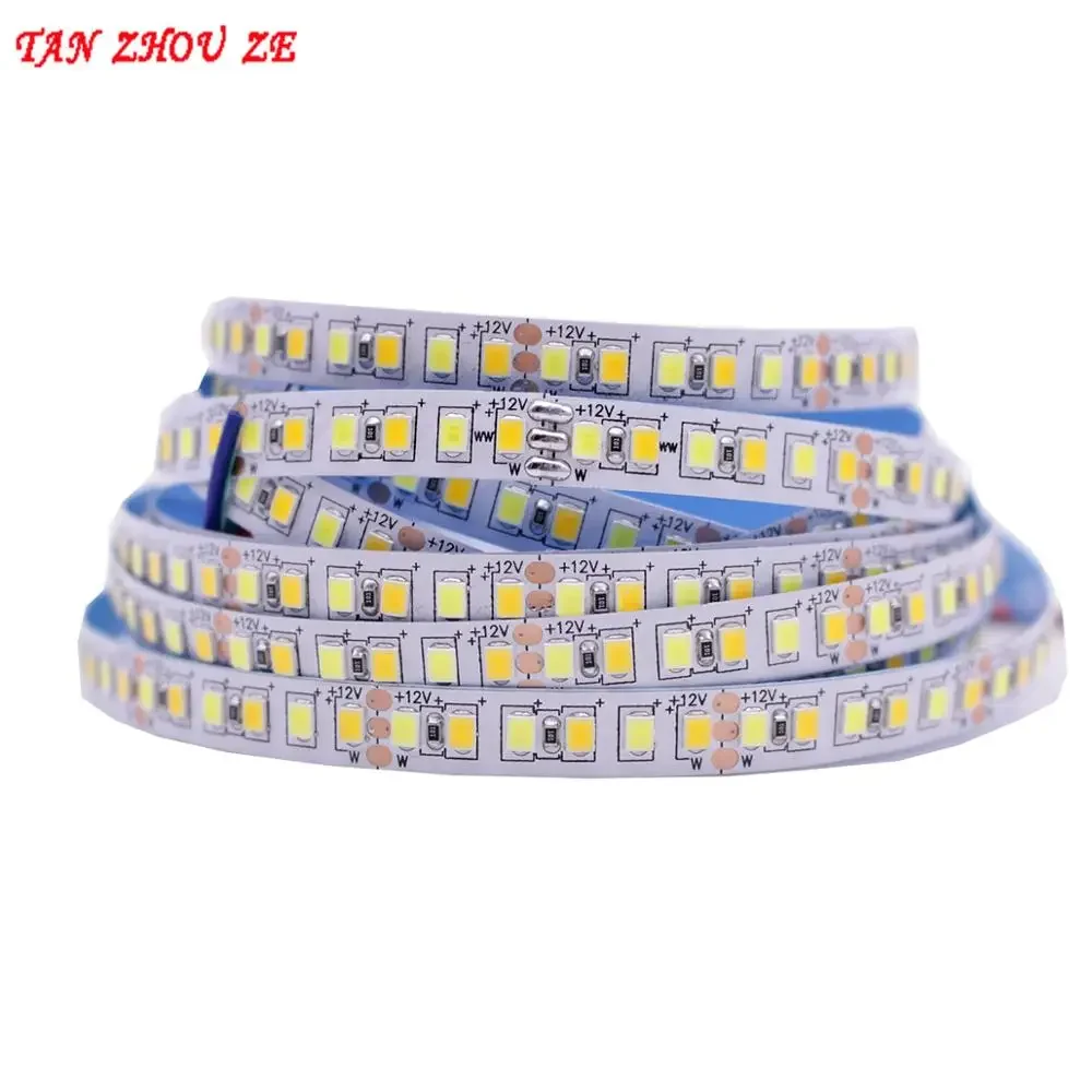 5M-Dual-Color-CRI80-SMD2835-CCT-Dimmable-LED-Strip-Light-12V-24v-DC-WW ...