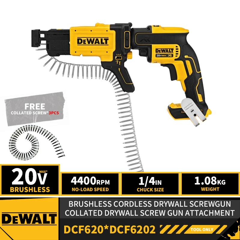 Dewalt DCF620ブラシレスコードレス乾式壁screwgun 20vリチウム電動工具DCF6202照合乾式壁ねじ銃アタッチメント ...