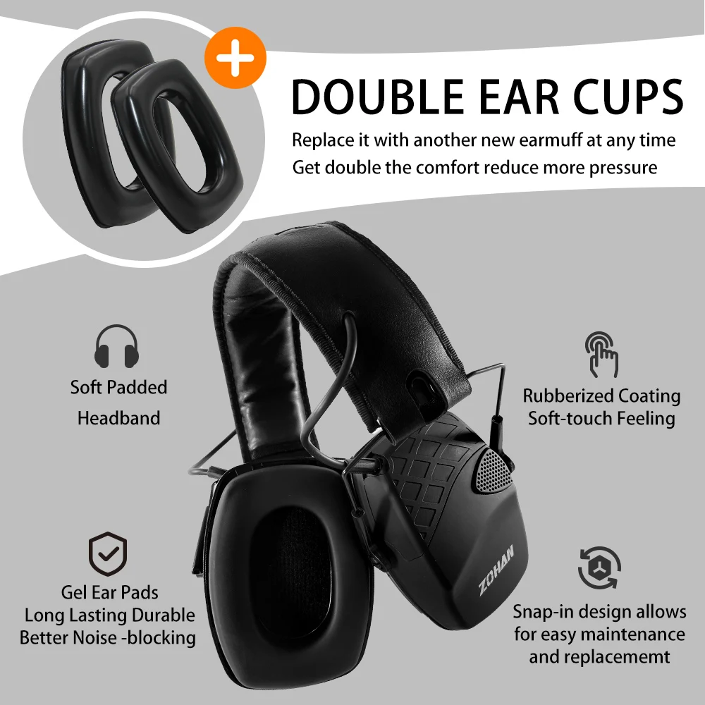 ZOHAN-noise-protection-Electronic-Earmuff-shooting-Earmuffs-for-Hunting ...