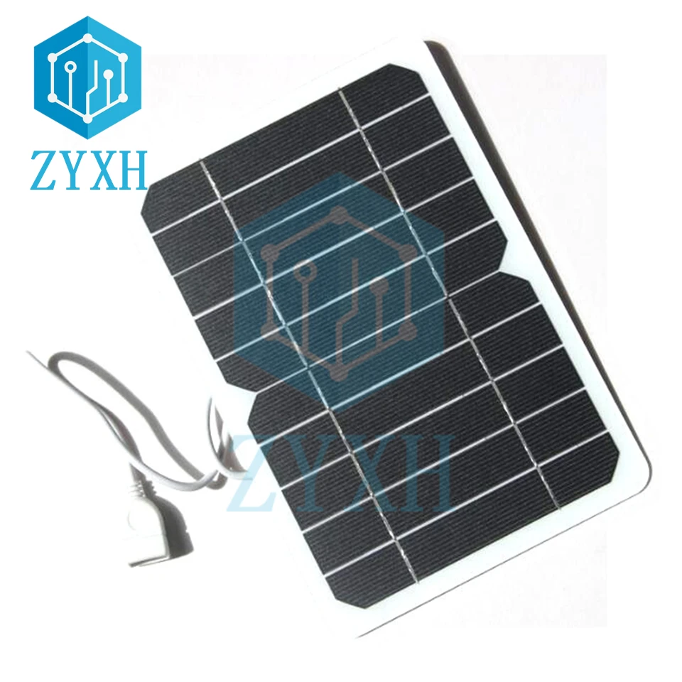 5W 5V 0-1A Solar Panel USB Port Output Mini Solar System Portable ...