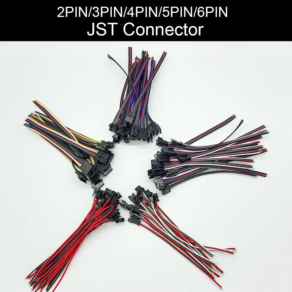 Led-Light-Lamp-Driver-Connector-Male-Female-JST-SM-2Pin-3Pin-4Pin-5Pin ...