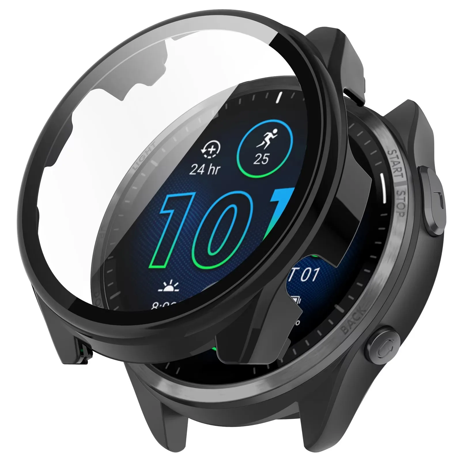 For Garmin Forerunner 965 265 265S 2in1 Shell+Tempered Glass Film Hard ...
