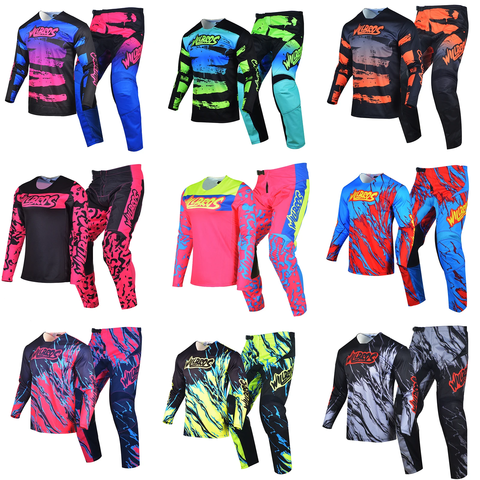 Willbros-Enduro-Jersey-Pants-Combo-Motocross-Gear-Set-MTB-DH-Dirt-Bike ...