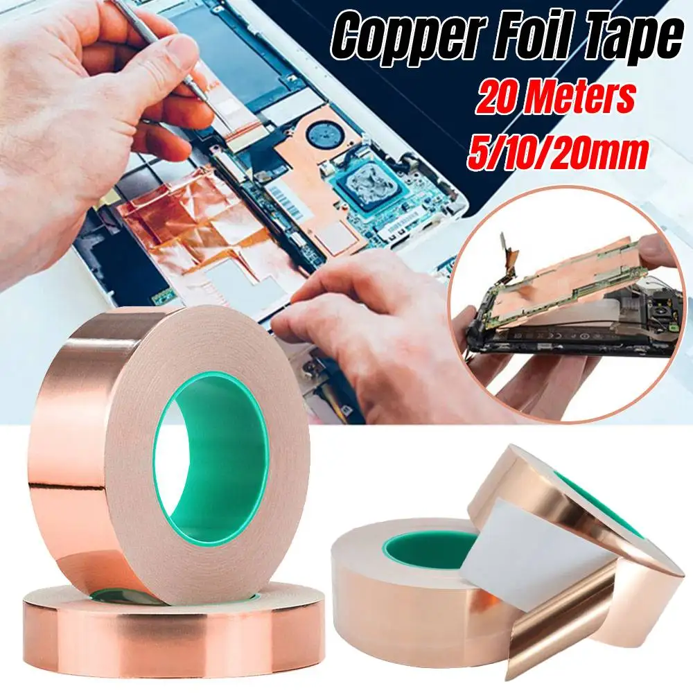 5-10-20mm-20M-DIY-Copper-Foil-Tape-EMI-Shielding-Doubel-Side-Repair ...