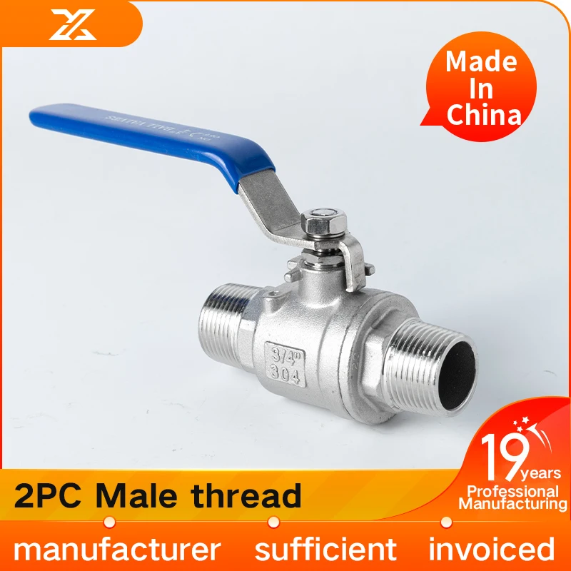 304 stainless steel double external ball valve, water pipe, external ...