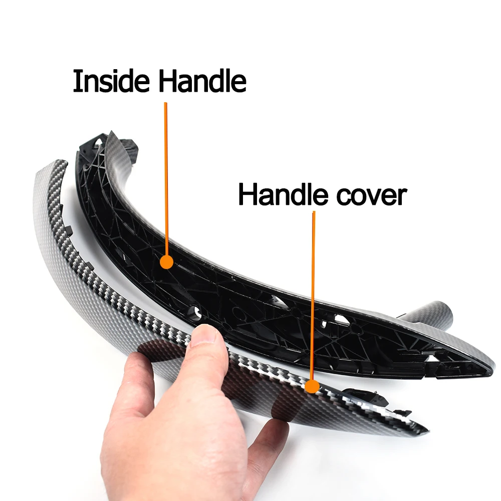 Carbon-Fiber-Interior-Door-Pull-Handle-with-Handle-Outer-Cover-Trim-For ...
