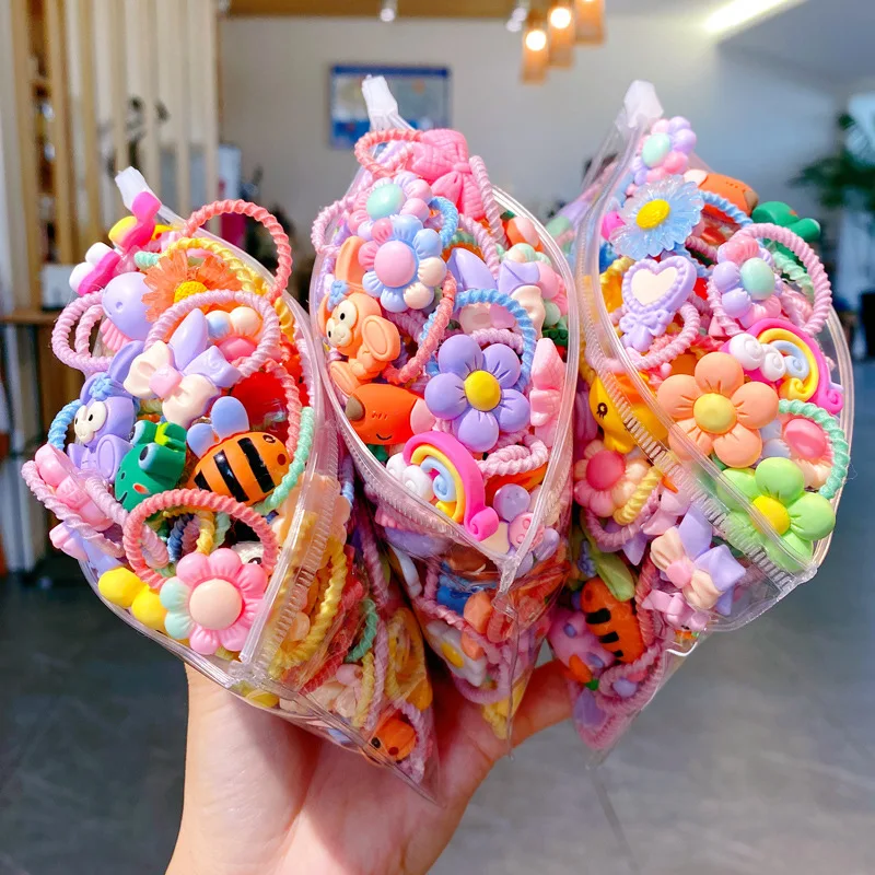 10/2PCS New Cute Cartoon Animal Fruit Kids Elastic Hair Bands Children ...