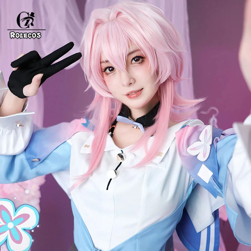 ROLECOS Synthetic Hair Game Honkai: Star Rail March 7th Cosplay Wigs ...