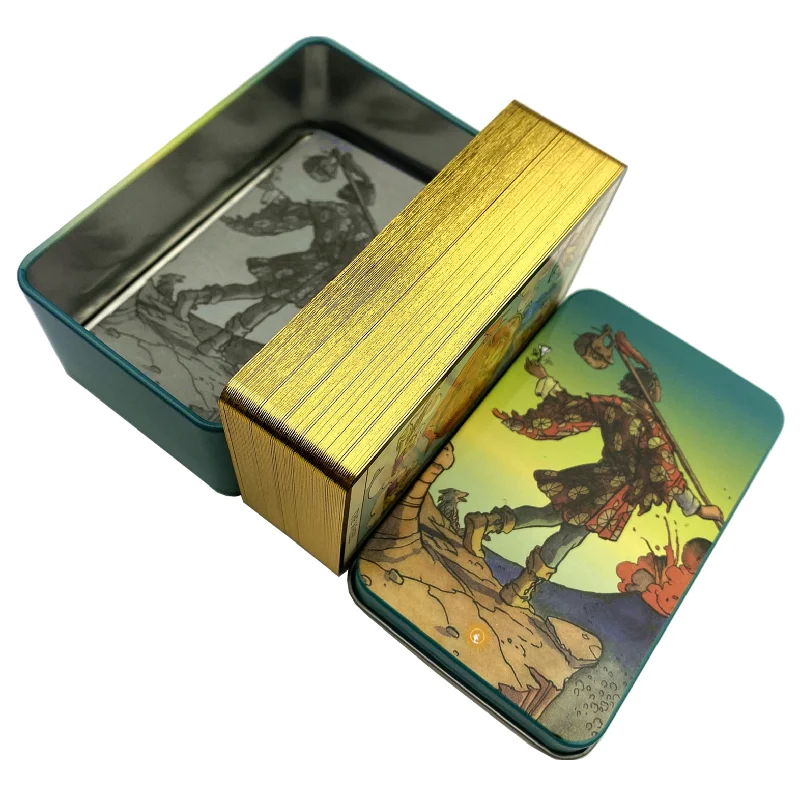 Baraja-de-cartas-de-Tarot-Back-Rider-Edici-n-Dorada-caja-de-Metal-con ...