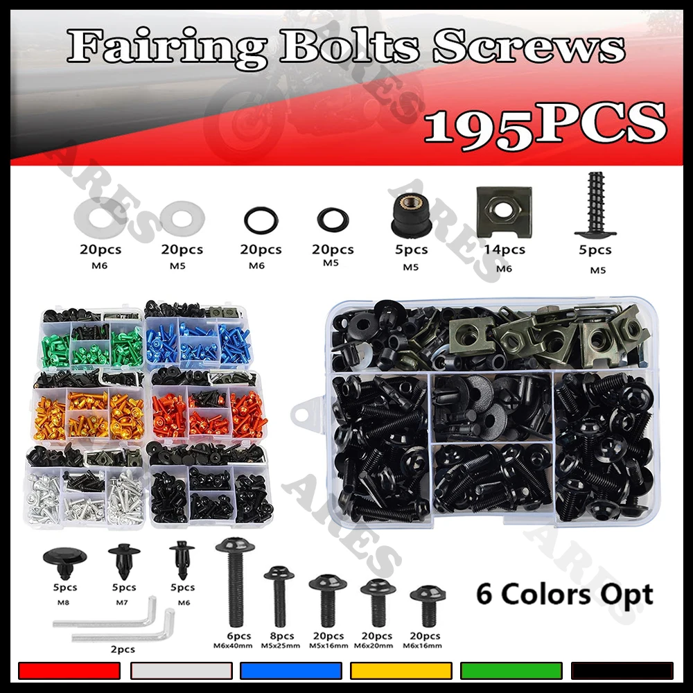 Fairing Bolts Screws Kit Nut Clips For Kawasaki Ninja ZX6R ZX7R ZX9R ...