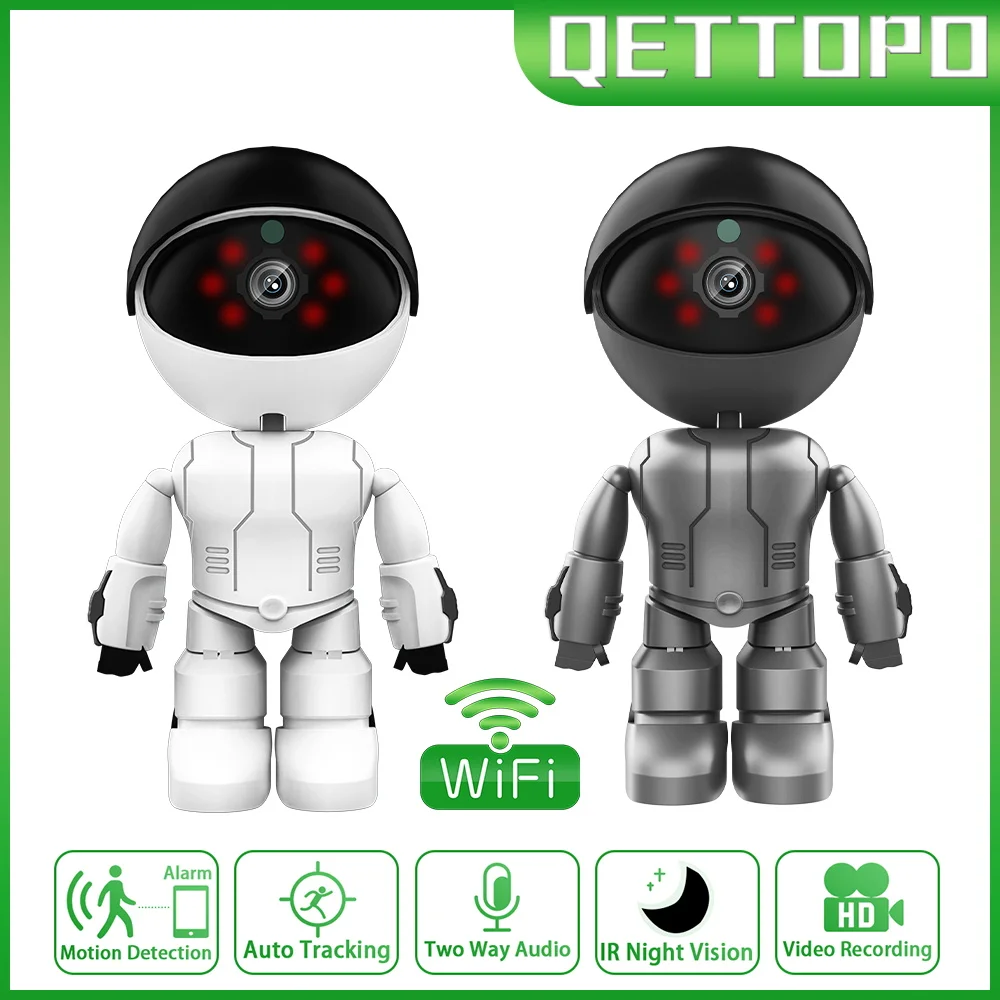 Qettopo 5MP Robot PTZ Wifi IP Camera Indoor video Surveillance Cameras ...