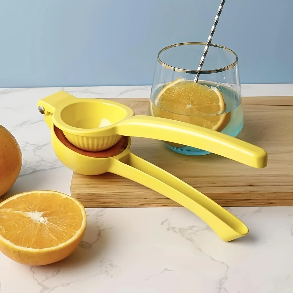 Stainless Citrus Juicer Handheld Lemon Orange Press Fresh Juice Yellow ...