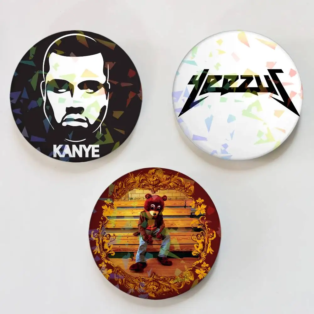 Fashion Rapper K-KaNYe-E W-WeSt-T Round Badge for Backpack Accessories ...