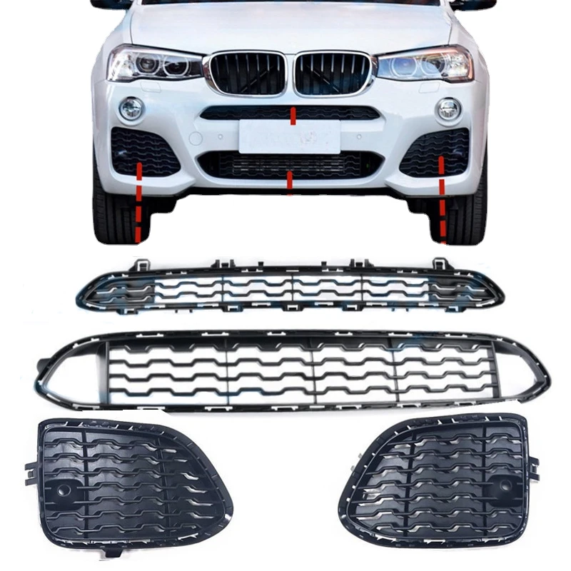 Front-Bumper-Center-Upper-Lower-M-Grille-Closed-Left-Right-Side-for-BMW ...