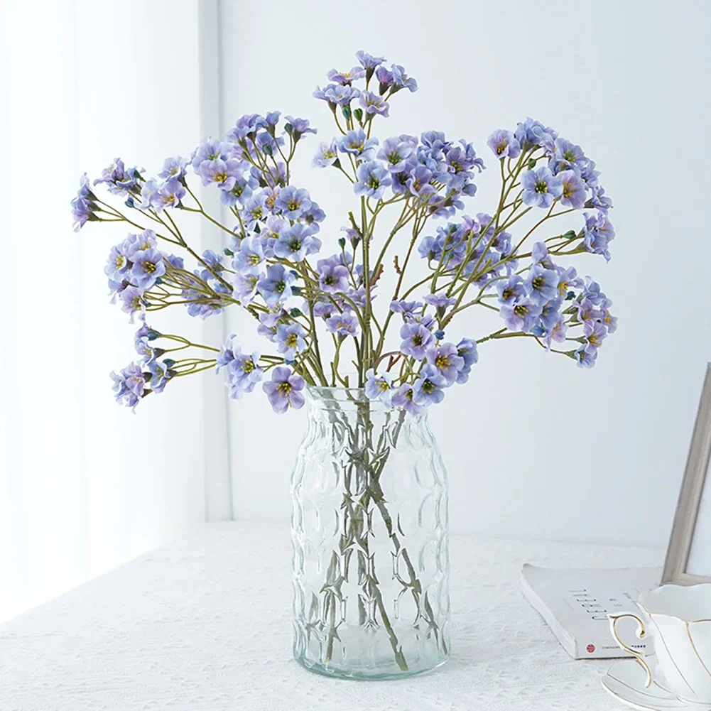 3-Forks-Bouquet-Artificial-Flower-Silk-Cornflower-Fake-Flowers ...