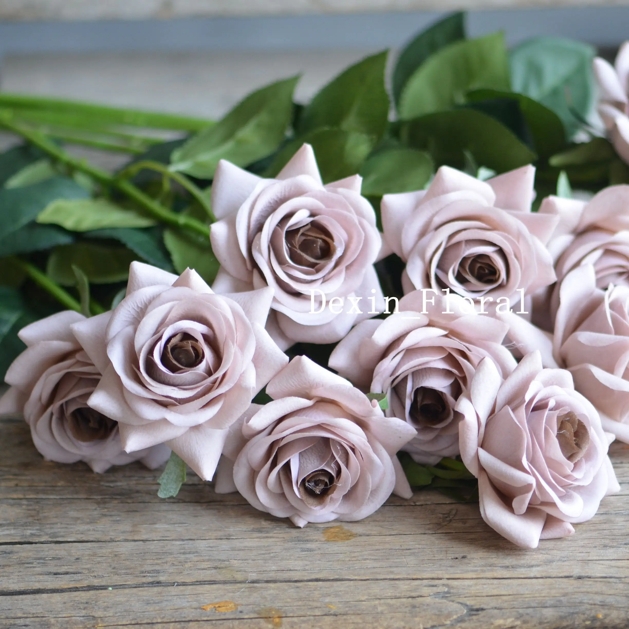 Coffee-Brown-Real-Touch-Artificial-Roses-Special-Morandi-Brown-Color ...