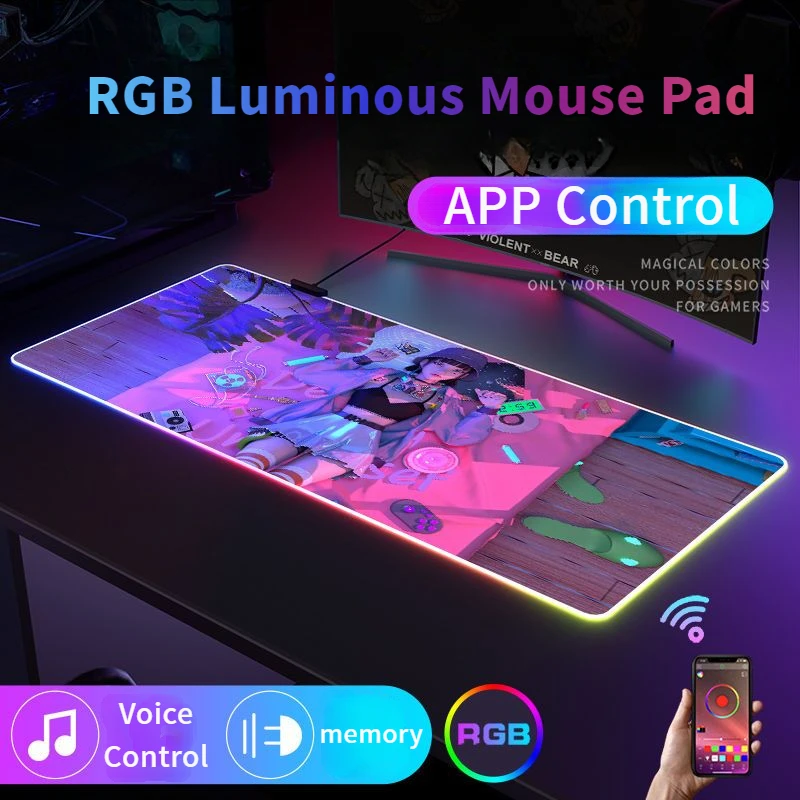 RGB-Illuminated-Mouse-Pad-Gaming-Keyboard-Pad-Oversized-Male-Otaku ...