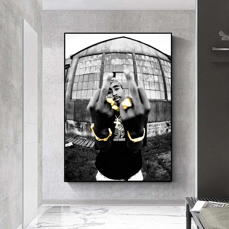 Tupac Middle Finger Poster