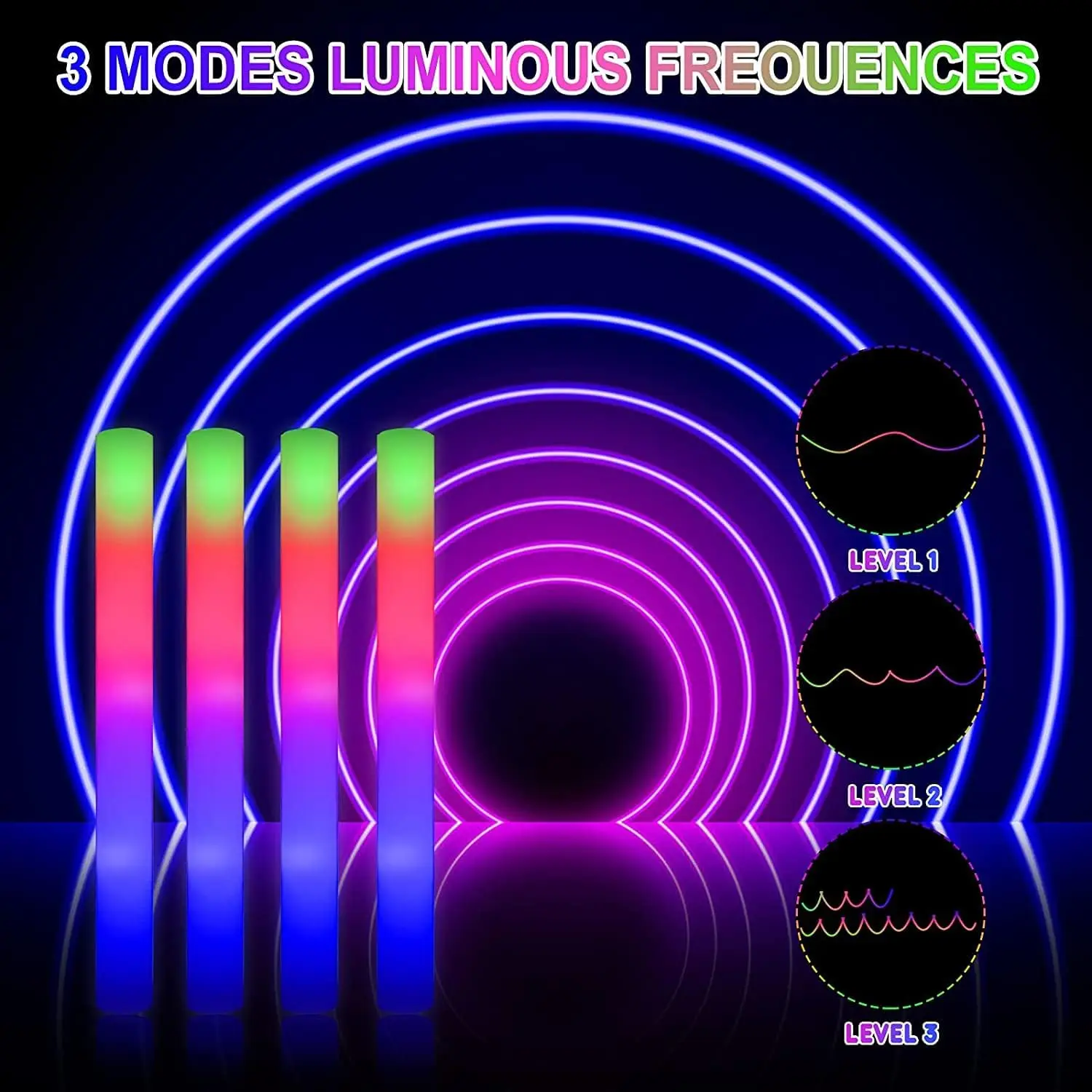 42Pcs-Colorful-RGB-Glow-Foam-Stick-Flashing-LED-Luminous-Foam-Rod ...