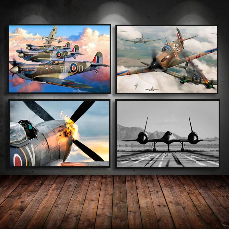 Worldwar Raf Posters And Prints Spitfire Fighter Wall Art Aircraft ...