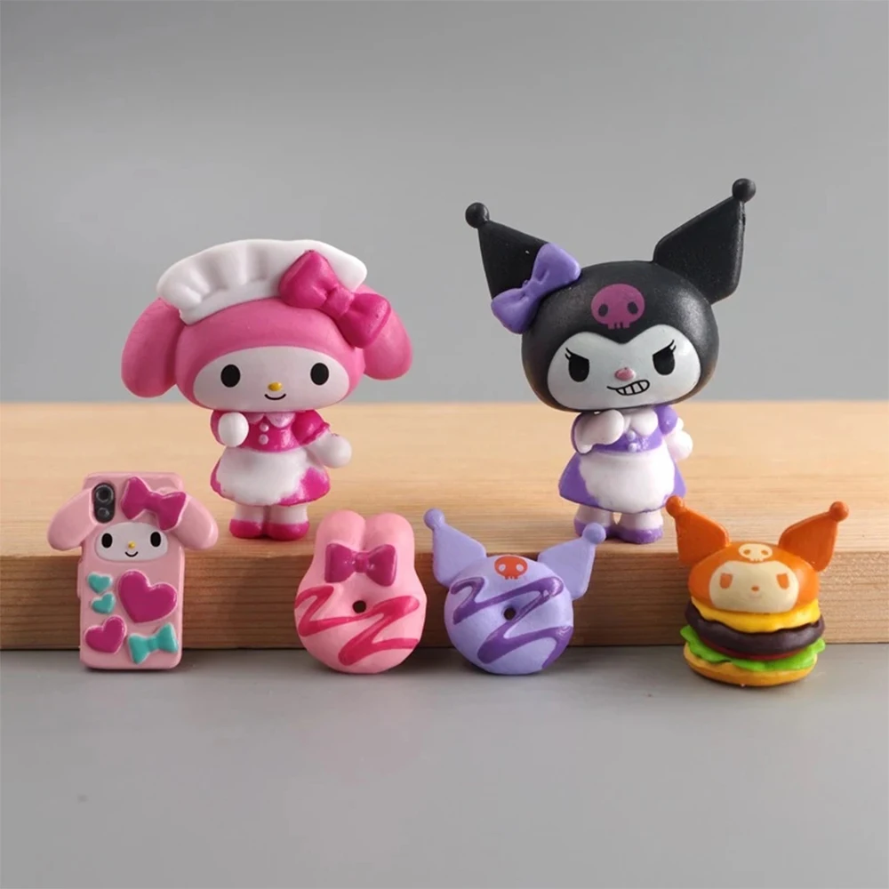 Sanrio-Kawaii-Figura-Anime-para-Crian-as-Minha-Melodia-Kuromi-Comida-S ...