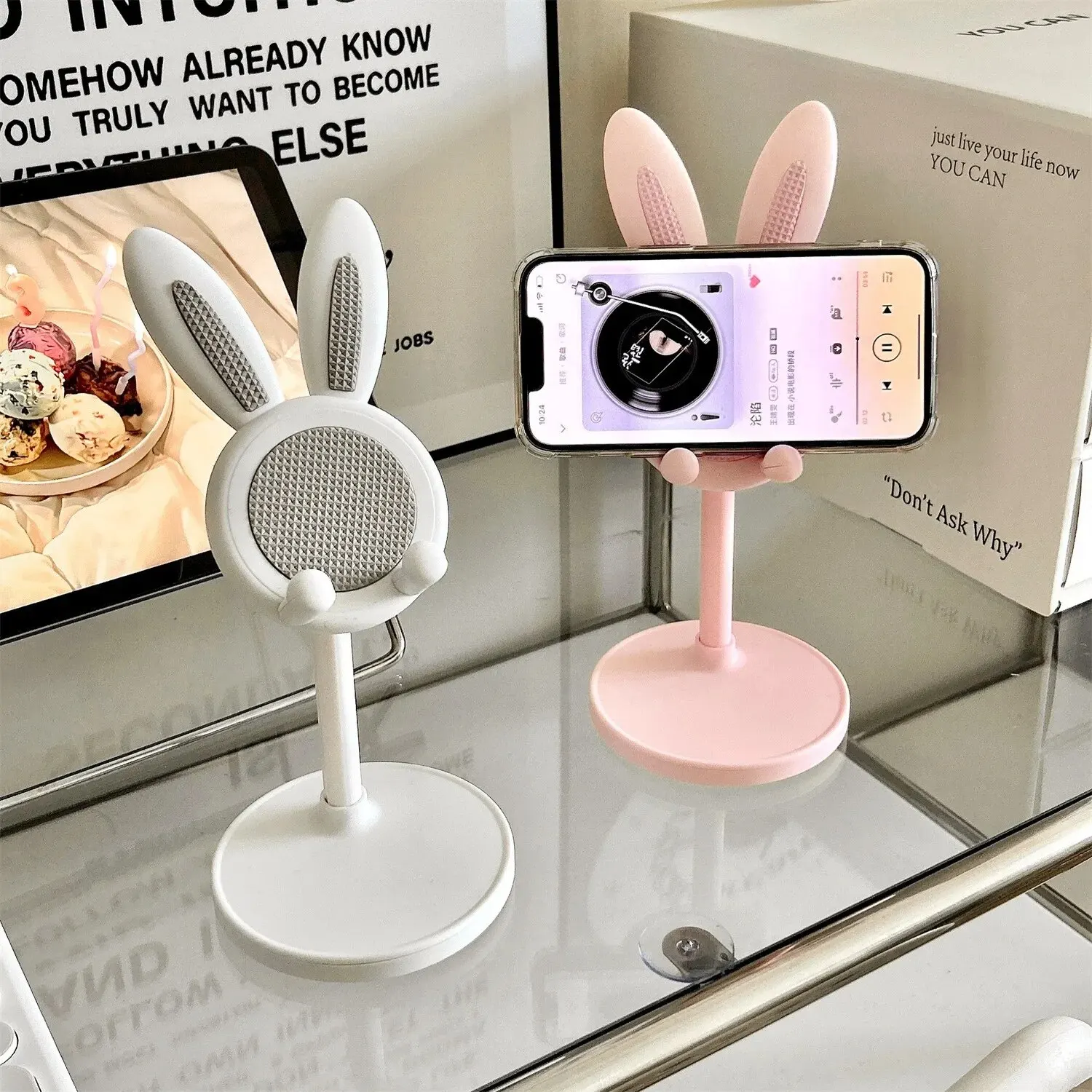Cute-Rabbit-Desktop-Phone-Holder-Adjustable-Multi-functional-Lazy ...