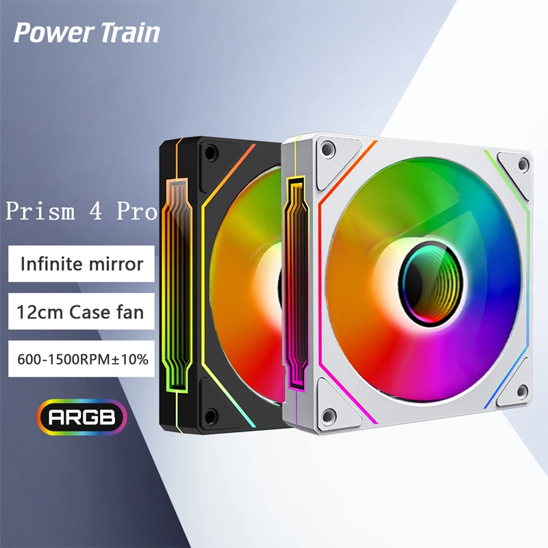 Power-train-PRISM-4-PRO-120mm-ARGB-Case-Fan-Infinity-Mirror-Design-4Pin ...