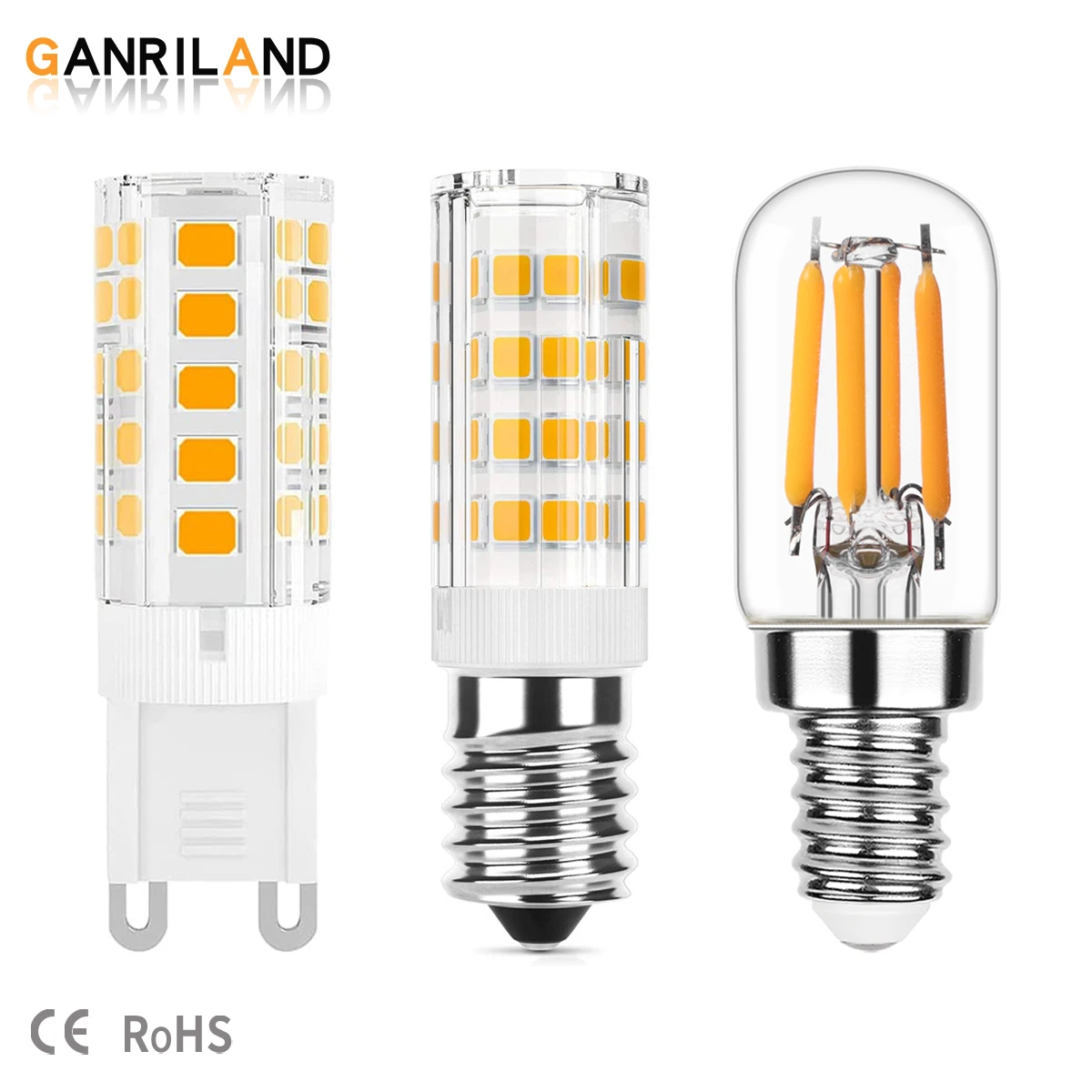 GANRILAND G9 LED 램프 전구 E14 220V LED 옥수수 전구 3W 5W 3000K 6000K 실리카 젤 Bombilla SMD2835, 할로겐 샹들리에 조명 ...
