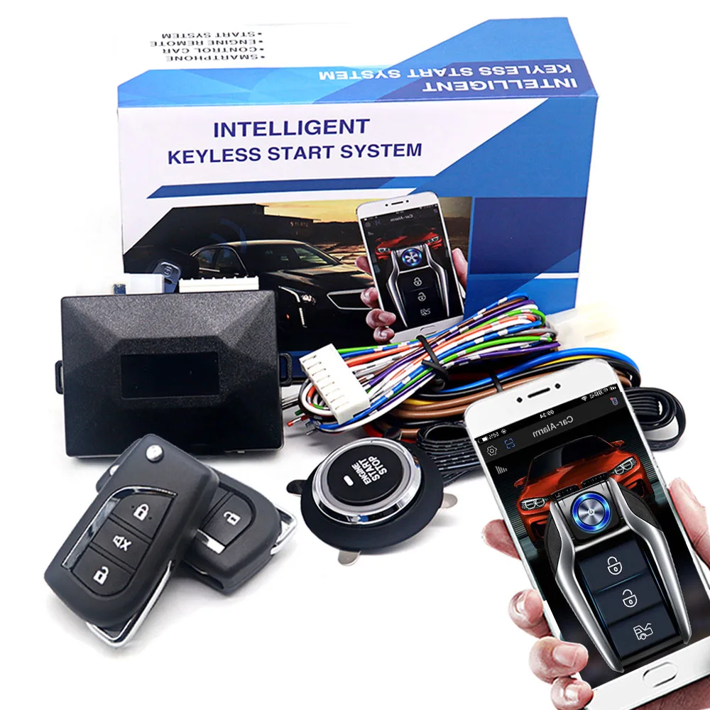 Car-Alarm-With-Autostart-Push-One-Button-Auto-Start-Stop-Keyless-Entry ...