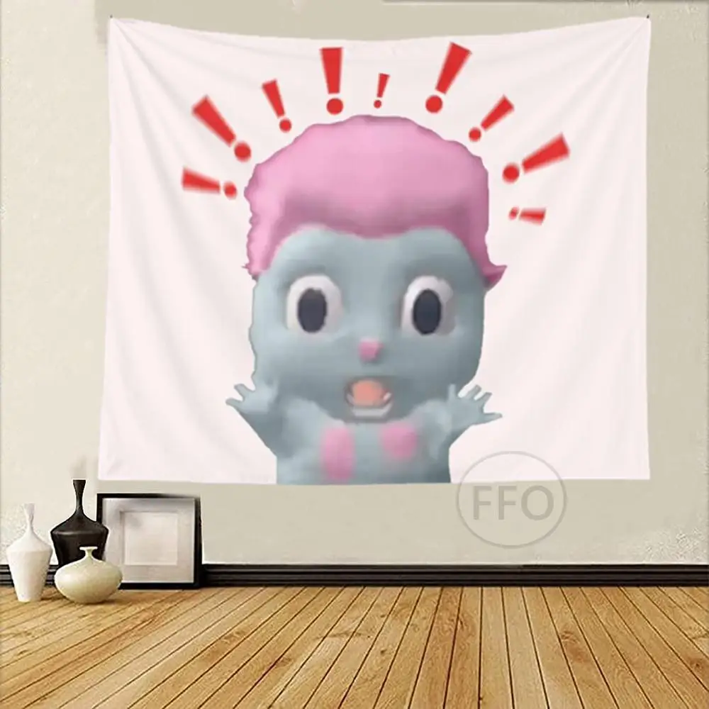 Kawaii Shocked Bibble Tapestry Wall Haing Funny Anime Meme Tapestry ...