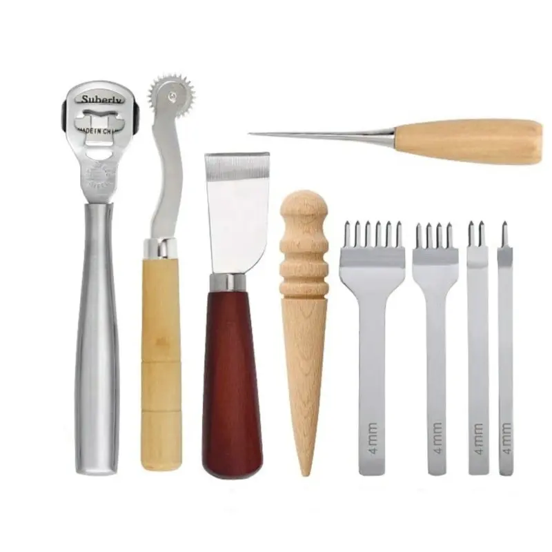 9PCS Leather Cutting Tools Leather Tool Kit Includes Cutting Wheel ...