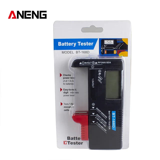 ANENG AN-168 POR Digital Lithium Battery Capacity Tester Checkered load ...