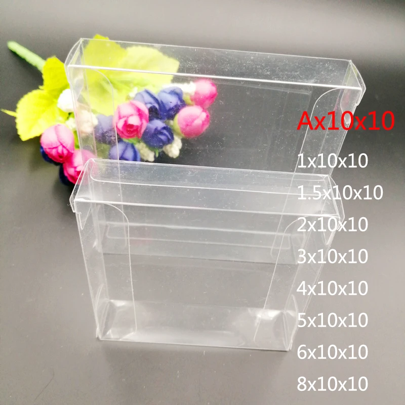 50pcs Ax10x10 Transparent Jewelry Gift Box Clear PVC Plastic Box ...
