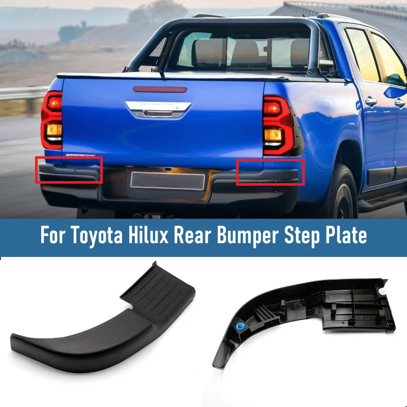 Placa de paso de parachoques trasero negra para Toyota Hilux Revo Rocco ...