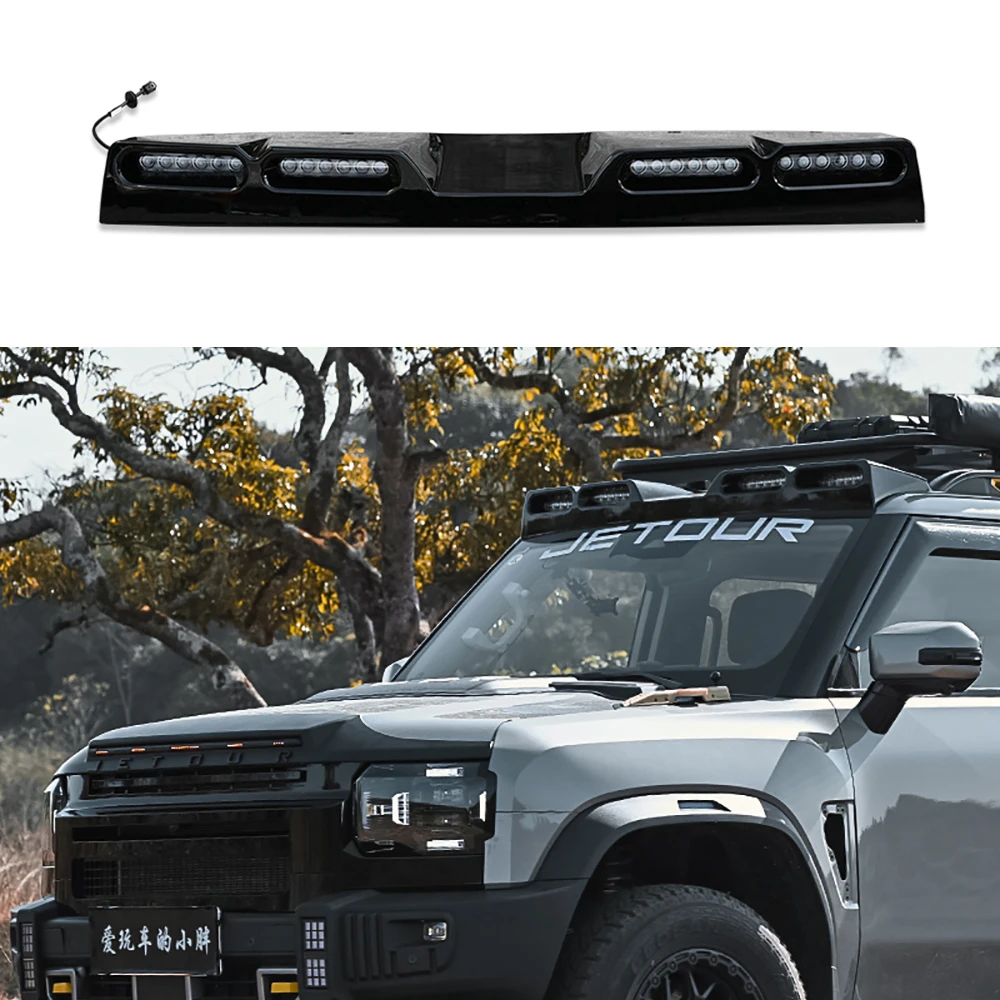Off-road-4x4-Car-Front-Roof-Cover-With-LED-Matte-Black-Front-Roof ...