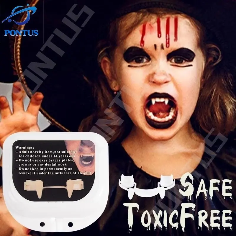 Retractable Halloween Vampire Fangs | Retractable Vampire Teeth Fangs ...