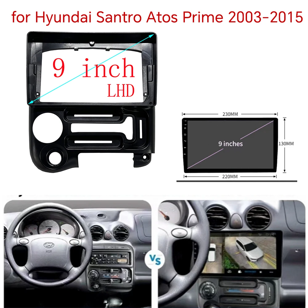 2 DIN 9 INCH 2003-2015 Car Frame Fascia Adapter Android Radio Audio ...