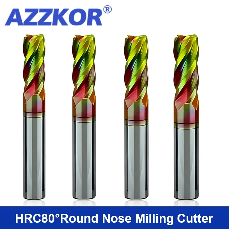 AZZKOR-HRC80-High-Hardness-Endmills-4-Flute-Tungsten-Steel-Carbide ...